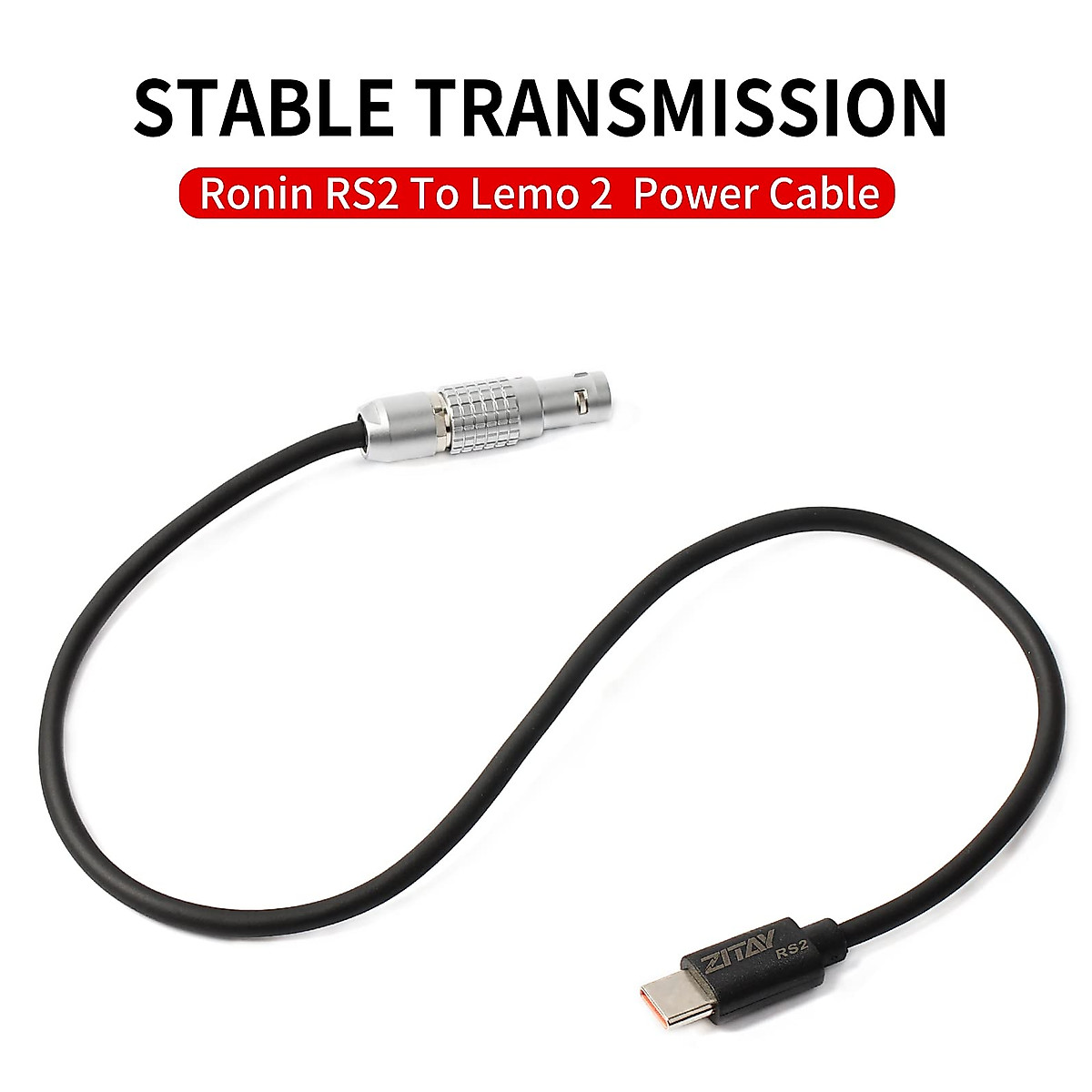 ZITAY RS2 RS3 to 2Pin Male Power Cable for Cameras Wireless Video Transmission Systems Power Supply