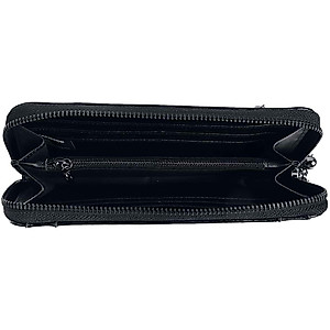 Lost Queen Hollow Zip Around Wallet Moon Star Astrological Solar System Studded Clutch