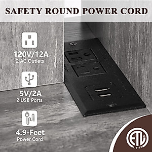 ZGREN End Table with Charging Station, Narrow Side Tables for Small Spaces with USB Ports and Outlets Rolling Bedside Nightstand Sofa Couch Slim Shelf Night Stand for Living Room, Bedroom, Grey