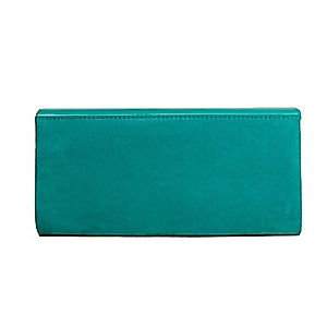 WALLYN'S Patent Leather Clutch Classic Purse Evening Bag Handbag With Flannelette (TIF Blue)