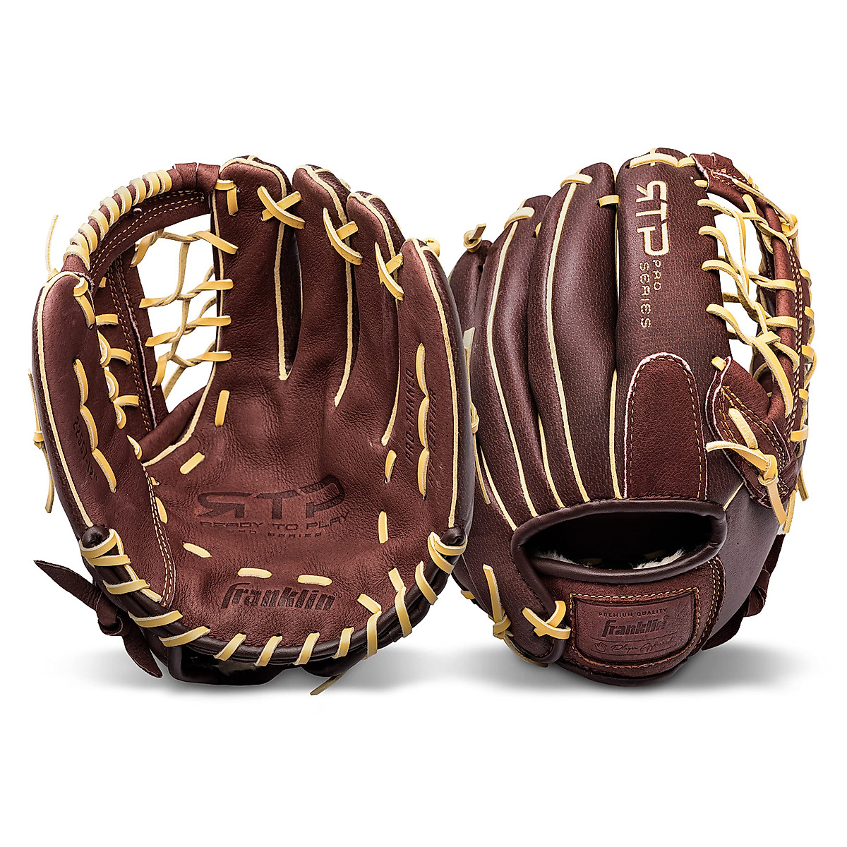Franklin Sports Baseball Gloves - RTP Pro Baseball Fielding Glove - Infield/Pitcher Glove - 12", Brown