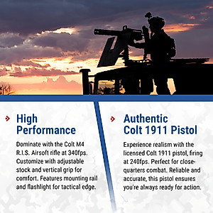 Colt Soft Air RIS Spring Airsoft Rifle and Pistol On-Duty Kit, Tan (180790)