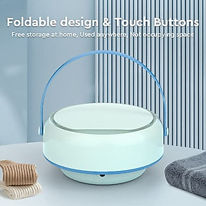 Outarsi Mini Foldable Portable Clothes Washing Machine, With Ozone and Blue Light, 4.8L, for Small Underwear, Socks, Towel or Small Items, RVs Travel Laundry, Apartment, Dorm, Camping - Blue
