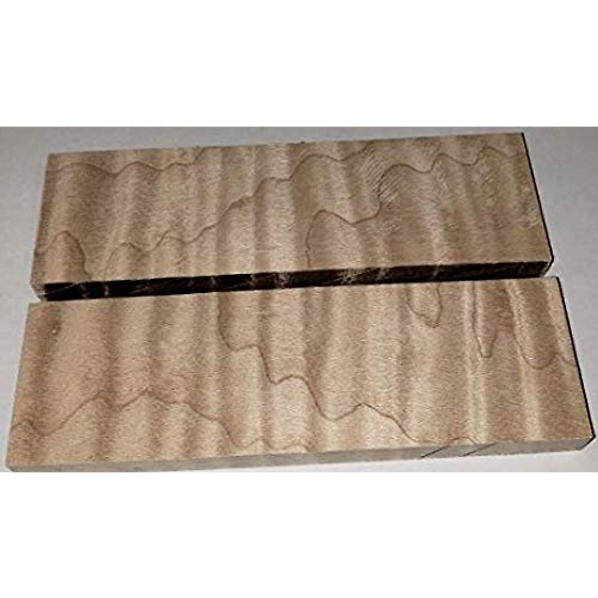 Curly Hard Maple Knife Scales (3/8"x1.5" x5) - 2 Pack