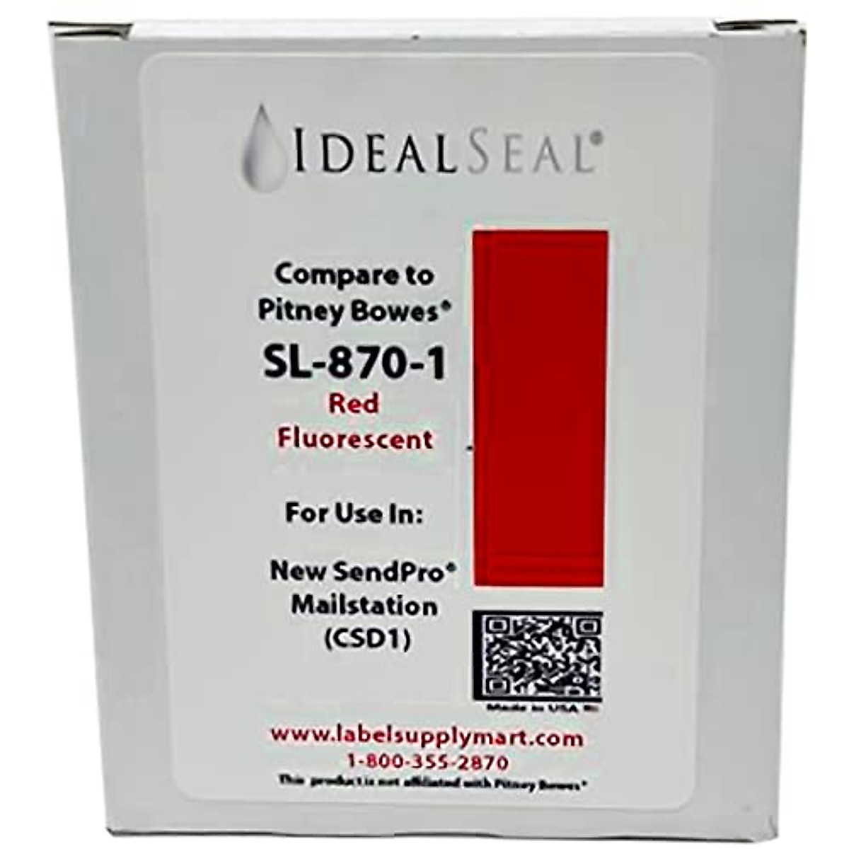 Supply Savings, Postage Ink Compatible SL-870-1 Red Cartridge for New SendPro Mailstation (CSD1)