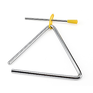 SOUJAP 12 Pack 6 Inch Triangle Instrument, Musical Steel Triangles with Striker, Hand Percussion Triangle Instrument for Music Clubs, Band