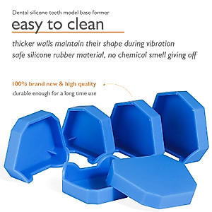 faruijie Dental Model Base Former Impression Trays Base Molds Silicone Dental Lab Use for Cast Trimming S/M/L (6pcs)