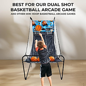 SereneLife 4pc 7" Mini Basketball Set - Replacement Rubber Basketballs for Indoor Hoop Arcade Games, Premium Construction with 2-Ply Butyl Bladder for Air Retention - SereneLife