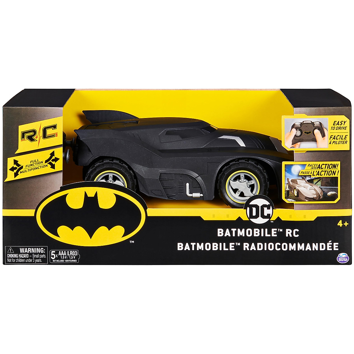 DC Comics Batman Batmobile Remote Control Vehicle 1:20 Scale, Kids Toys for Boys Aged 4 and up