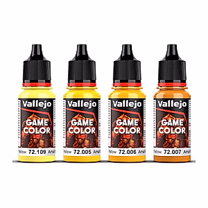 Vallejo - Yellow Color Set | Contains 4 bottles x 18 ml (0.60 fl.oz.)
