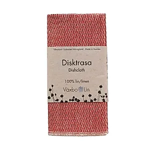 Vaxbo Lin 100% Linen DISKTRASA Dishcloth | Made in Sweden | Stunning Array of Colors (Blush)