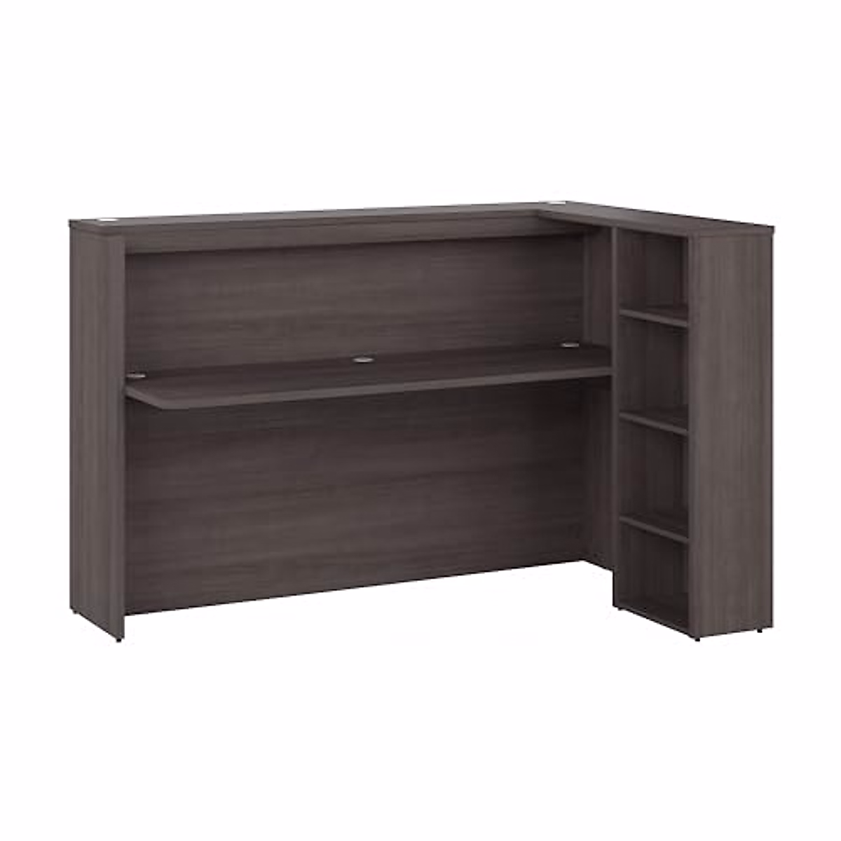 Bush Business Furniture Studio C Reception Desk with Shelves, 72W, Storm Gray