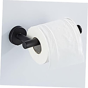 Angoily 6 Pcs Towel Ring Set Steel Towel Rod Wall Mounted Hooks Paper Towel Wall Hange Bath Towel Set Black Toilet Paper Stand Black Towel Ring Wall-Mounted Towel Ring Paper Towel Holder