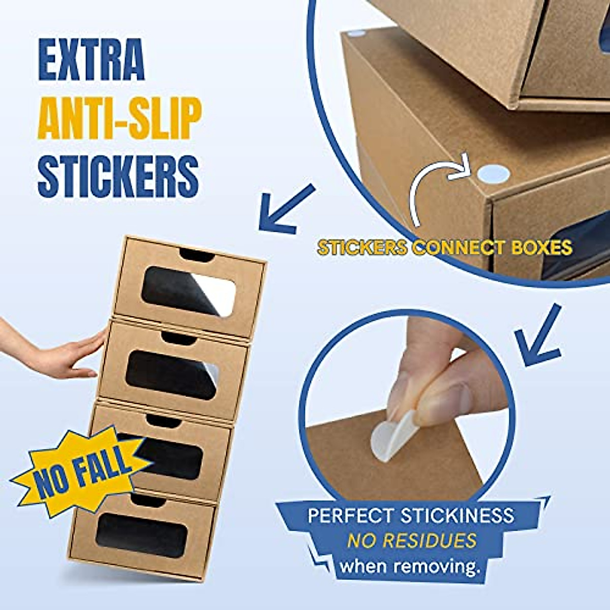 Cardboard Shoe Storage Boxes, 12 pack, Medium(Maximum Size: Men's 10, Women's 12), Stackable Shoe Boxes, Waterproof Cardboard shoe box, Sturdy, Easy to Assemble, Shoe organizer with Transparent Window.