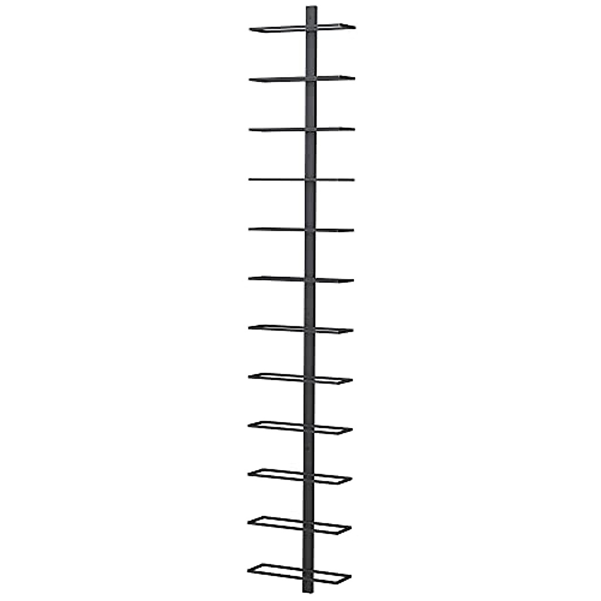 TheRackCo. Wall Series - Center Frame Metal Wall Mount Wine Bottle Rack, Black (12 Bottles) + Free Corkscrew Wine Bottle Opener