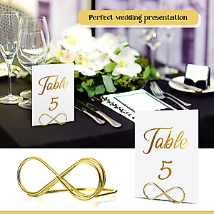 52 Pcs Table Number Sign, 26 Gold Table Numbers Holder Stands, 26 Wedding Table Numbers with Head Table Seating Labels Place Card Holder for Wedding Reception Name Cards for Table Setting