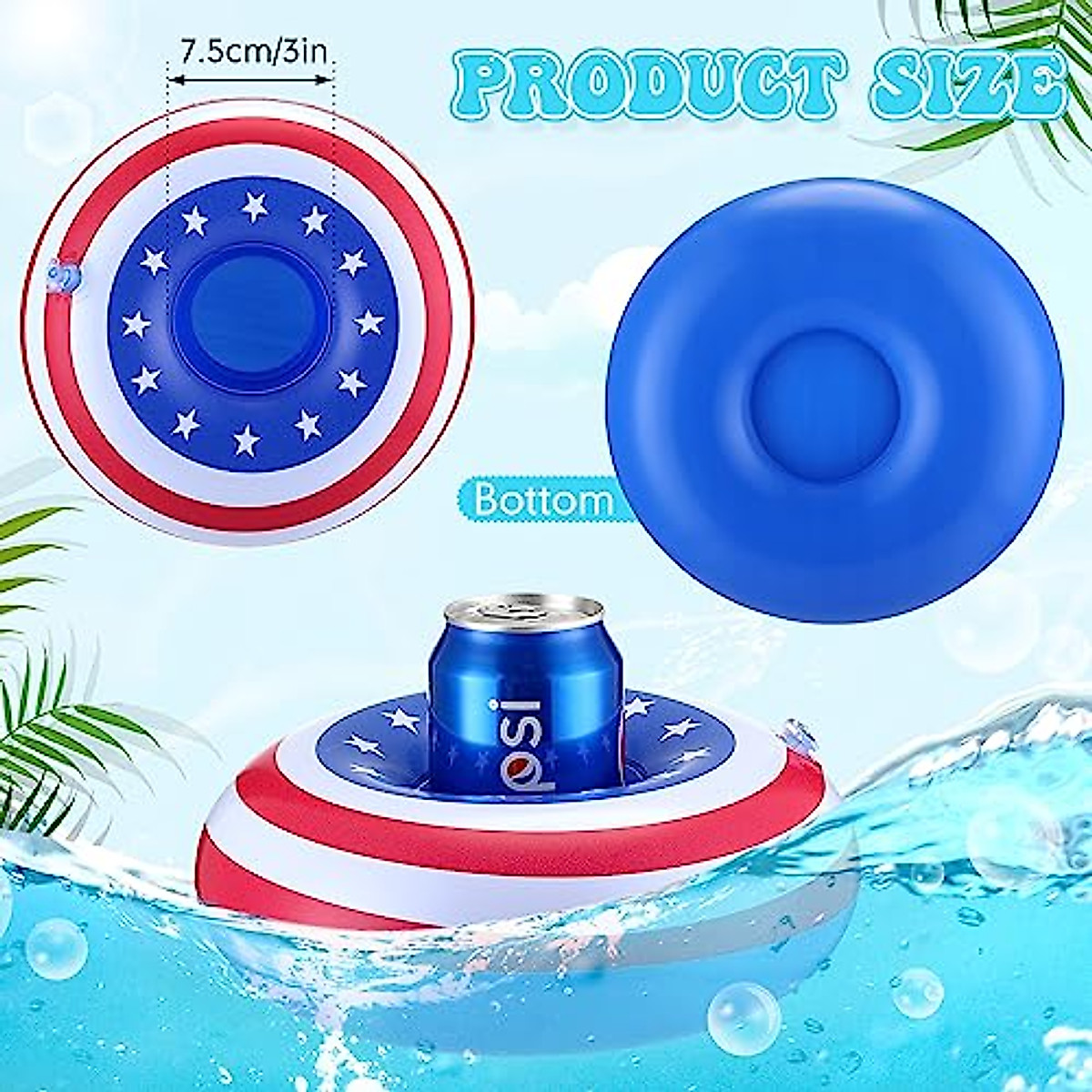 Lenwen 120 Pack Inflatable Drink Holder Pool Drink Floats Inflatable Floating Cup Holders for Adults Summer Swimming Pool Party Supplies, Boys Girls Bath Toys Flamingos Unicorn