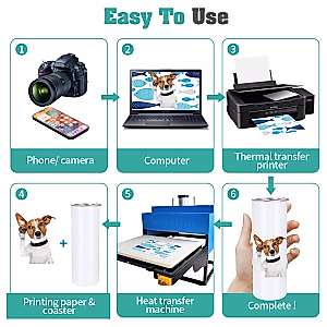 YOUKE OLA 48 Pack Sublimation Tumblers Straight Skinny Blanks 20oz for Heat Transfer, Individual Gift Boxed, Bulk Pack Stainless Steel Double Wall Insulated Tumbler, White