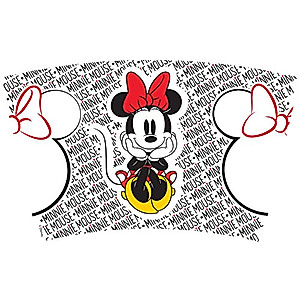 Tervis Disney - Minnie Mouse Name Pattern Tumbler with Wrap and Red Lid 16oz, Clear