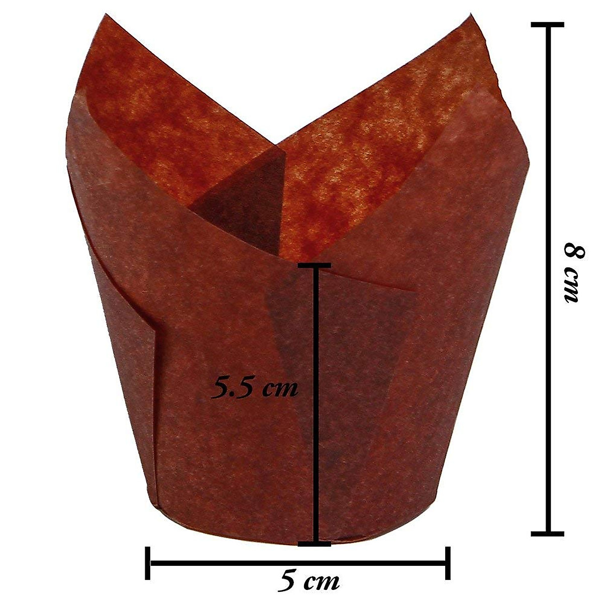 150 Pieces Tulip Baking Paper Cups, Cupcake Muffin Liners Wrappers, Baking Cups Muffin Tins Treat Cups for Weddings, Birthdays, Baby Showers,- 2.5inch (Brown, Natural and White)