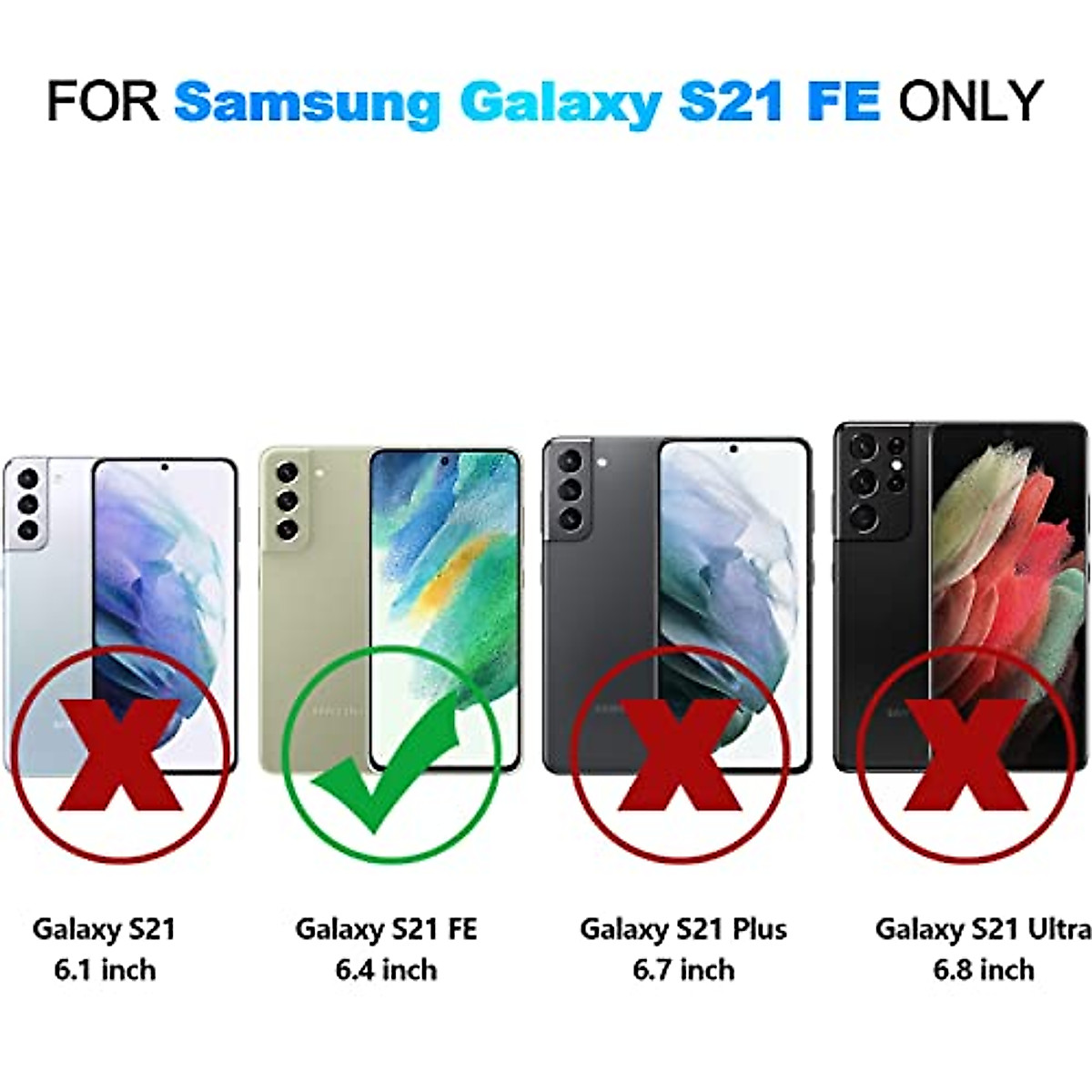 Nvollnoe for Samsung S21 FE Case with Card Holder Dual Layer Heavy Duty Protective Galaxy S21 FE Case Hidden Card Slot Slim Wallet Case for Samsung S21 FE 5G 6.4''(Black)