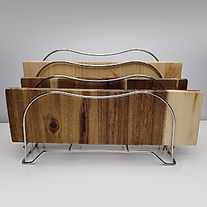 LENITH Stainless Steel Wire Cutting Board Holder, Cutting Board Rack Organizer Kitchen (Large)