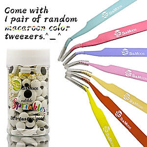 SE Si&Moos Large and Small Candy Eyes for Decorating Small Edible Eyes for Cupcakes Big Edible Eyeballs Christmas Cookie Decorations Cookie Decorating Eyes Googly Candy Eyes 3 OZ with Tweezers