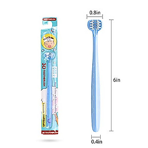 Baby Gifts Children 3 Sided Toothbrush, BPA Free Soft Bristle Easy Grip Manual Toothbrush for Kids Special Needs Training, 3D Toothbrush for Kids 0 1 2 3 4 5 6 7 8 9 10 11 12 Years Olds