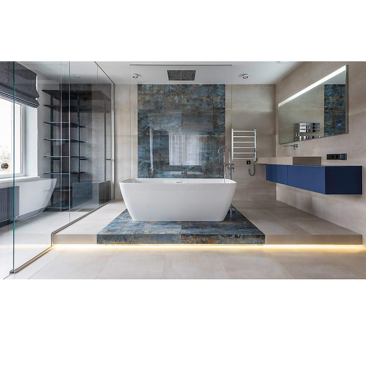 FUREX Towel Warmer 6 Bar Electric Heated Towel Rack Wall Mount Plug-in/Bath Towel Heater (Mirror Polish - Timer)