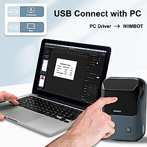 Label Makers - B1 Thermal Label Printer, 2 Inch Portable Bluetooth Label Maker with Tape Easy to Use for Office, Home, Barcode, Business, Clothing, Address, Mailing, Compatible with iOS & Android