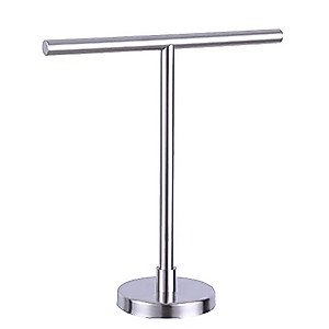 BEIGEEWY Modern Free Standing Countertop Hand Towel Holder Tree Rack SUS 304 Stainless Steel Towel Ring, Brushed Finish