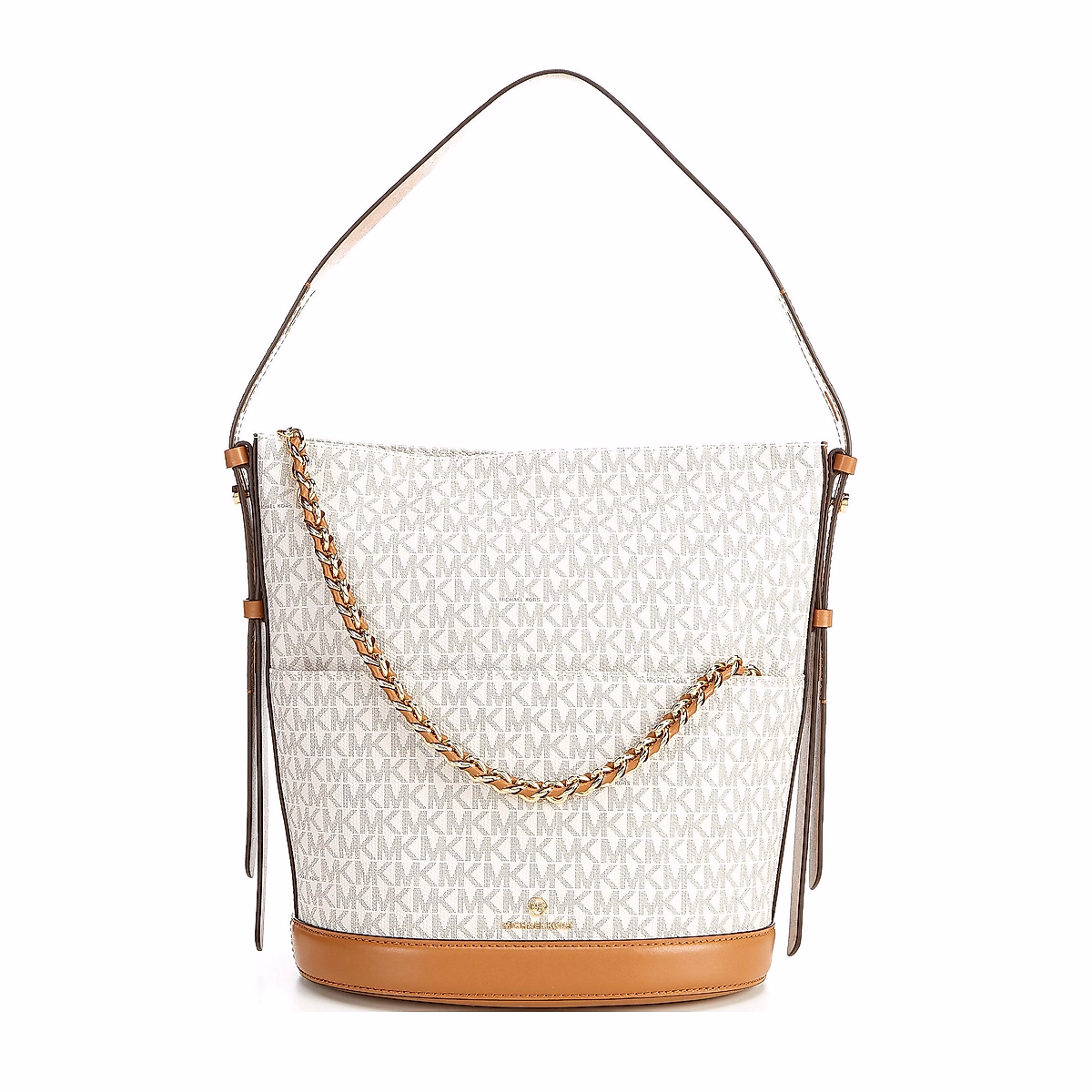 MICHAEL Michael Kors Womens Reese Signature Canvas Large Shoulder Bag (Vanilla)