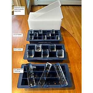 ClearlyFrozen High Capacity (10 x 2 Inch) Home Clear Ice Cube Tray/Ice Cube Maker