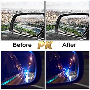 8 Pieces Car Rearview Mirror Film Rainproof Waterproof Mirror Film Anti Fog Nano Coating Car Film for Car Mirrors and Side Windows, Various Shapes