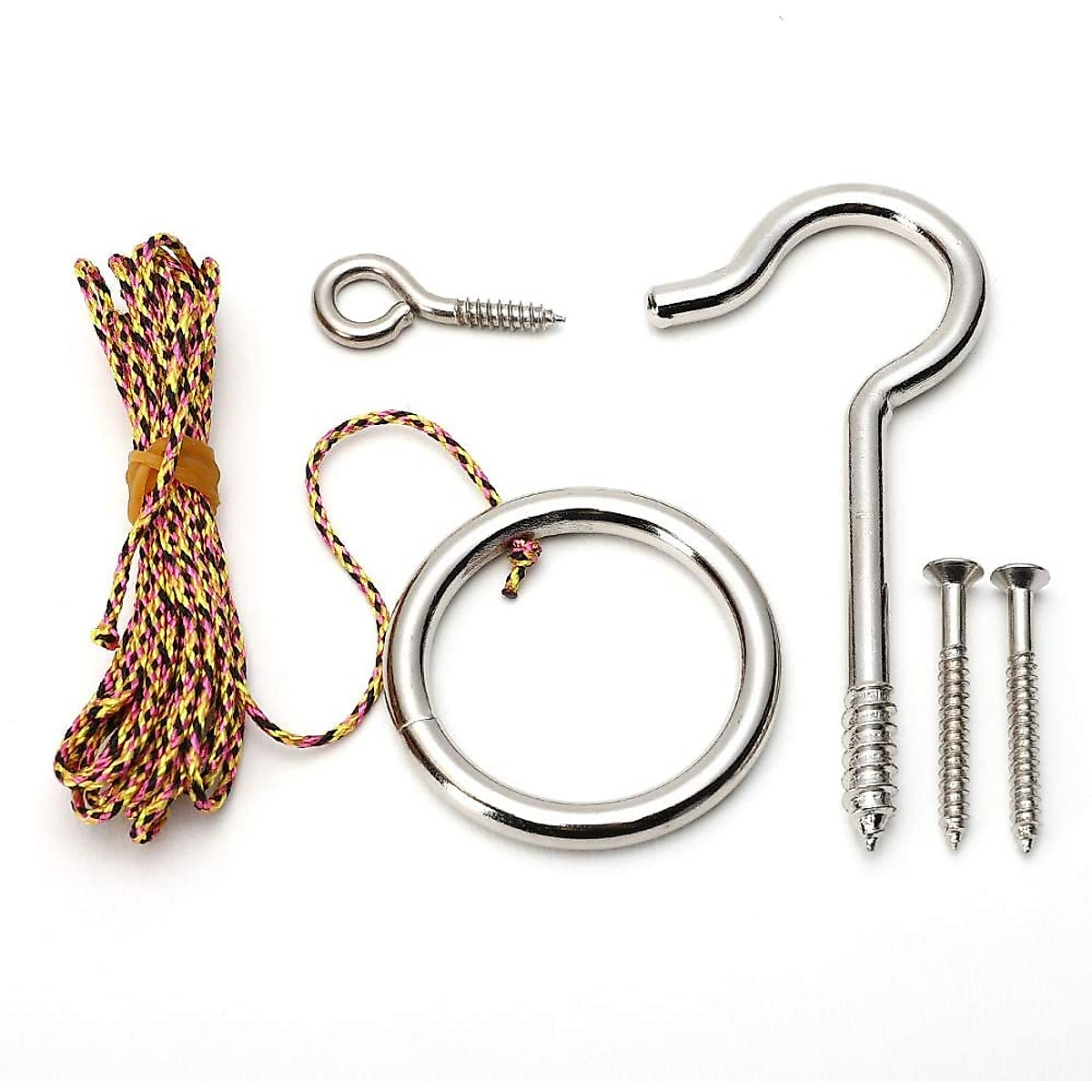 Hook and Ring Swing DIY Kit Heavy-Duty Hardware with Wall Mount Bottle Opener