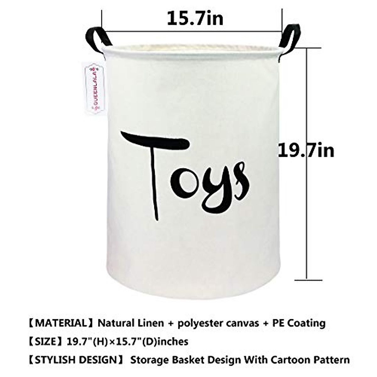 QUEENLALA Large Storage Basket,Laundry Hamper/Bathroom/Home Decor/Collapsible Round Storage Bin,Boys and Girls Hamper/Boxes/Clothing(Toys)