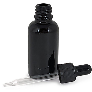 Vivaplex, 12, Black, 1 oz Glass Bottles, With Glass Eye Droppers