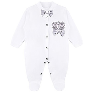 Lilax Baby Boy Jewels Crown Layette 4 Piece Gift Set 3-6 Months Gray