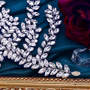 Silver Rhinestone Wedding Tiara，Headpiece Forehead Tiara Jewelry Head Chain, Crystal Headpiece Bridal Hair Accessories for Bride Women HP373