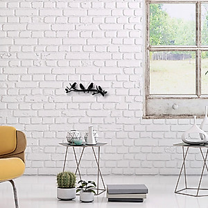 CREATCABIN Love Birds on a Branch Metal Wall Decor Tree Art Metal Bird Garden Wall Art Signs Black Hanging for Christmas Halloween Home Decoration Indoor Outdoor Garden Aesthetic Bedroom 12x4inch