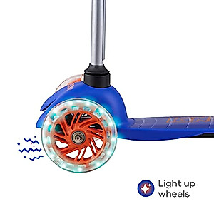 Ignight Blue/Orange 3 Wheel Scooter for Boys and Girls Ages 3+, Max Weight 75lbs, Foot-Activated Brake - Durable, Comfortable, & Easy to Ride