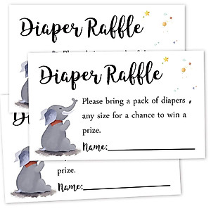 50 Count Elephant Diaper Raffle Tickets for Baby Shower Boy Baby Shower Game Baby Shower Diaper Raffle Tickets.