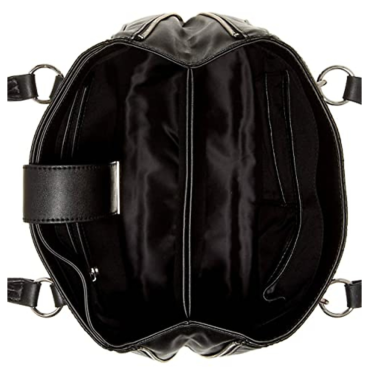 GUESS Women's Rolla Quilted Side Zipper Satchel Crossbody Bag Handbag Purse - Black