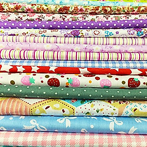 flic-flac 200pcs 4 x 4 inches (10cmx10cm) Cotton Craft Fabric Bundle Squares Patchwork Lint DIY Sewing Scrapbooking Quilting Dot Pattern Artcraft