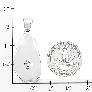 Turquoise Pendant Necklace 20" Sterling Silver 925 Genuine Gemstones (Turquoise)