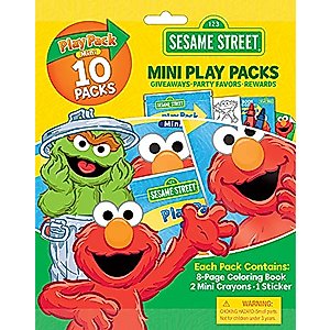 Bendon Sesame Street Mini Play Packs | Sesame Street Party Favors | Includes Mini Coloring Book, 2 Mini Crayons, and a Sticker |10-Pack | Officially Licensed (Sesame Street)