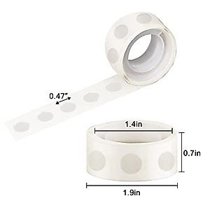Surard Glue Points Dots Double Sided, 400 Pcs 12mm/0.47" 4 Rolls Poster Putty Adhesive Clear Balloons Tape Removable Non Trace Stickers for Wedding Decoration, Art Craft, Party Supplies 100 Pcs/Roll