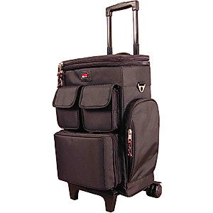 Gator Cases Lightweight Rolling Backpack Case with Pull Handle; Fits 25-Note Micro Controllers and Laptop (GK-LT25W),Black
