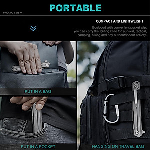 VIFUNCO Pocket Knife for Men, Tanto Folding Knives with Clip, EDC Pocket Knife/Slim Gentleman's Knife with Aluminum Handle, Tactical Knife with Flipper Open & Liner Lock for Outdoor Survival Camping