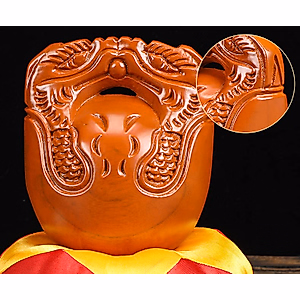 temple block, wooden clapper, wooden fish-a percussion instrument Buddhist Camphorwood Wooden Fish Temple Block Zen Drum with Mat